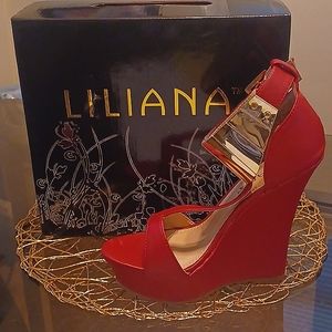 Liliana | Shoes | Liliana Opentoe Platform Style Cora Red Sizes 7 75 ...